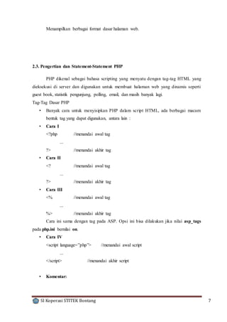 laporan praktikum rekayasa software php dan mysql | PDF