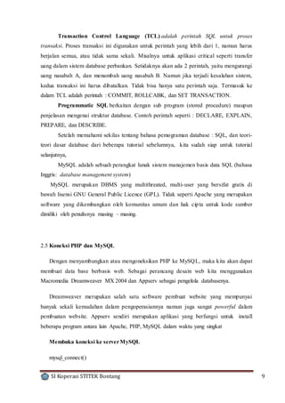 laporan praktikum rekayasa software php dan mysql | DOC