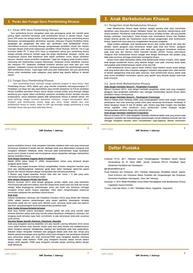 Laporan Rencana Tindak Lanjut (RTL) Guru Pembimbing Khusus (GPK) SMP Ibrahimy 1 Sukorejo | PDF