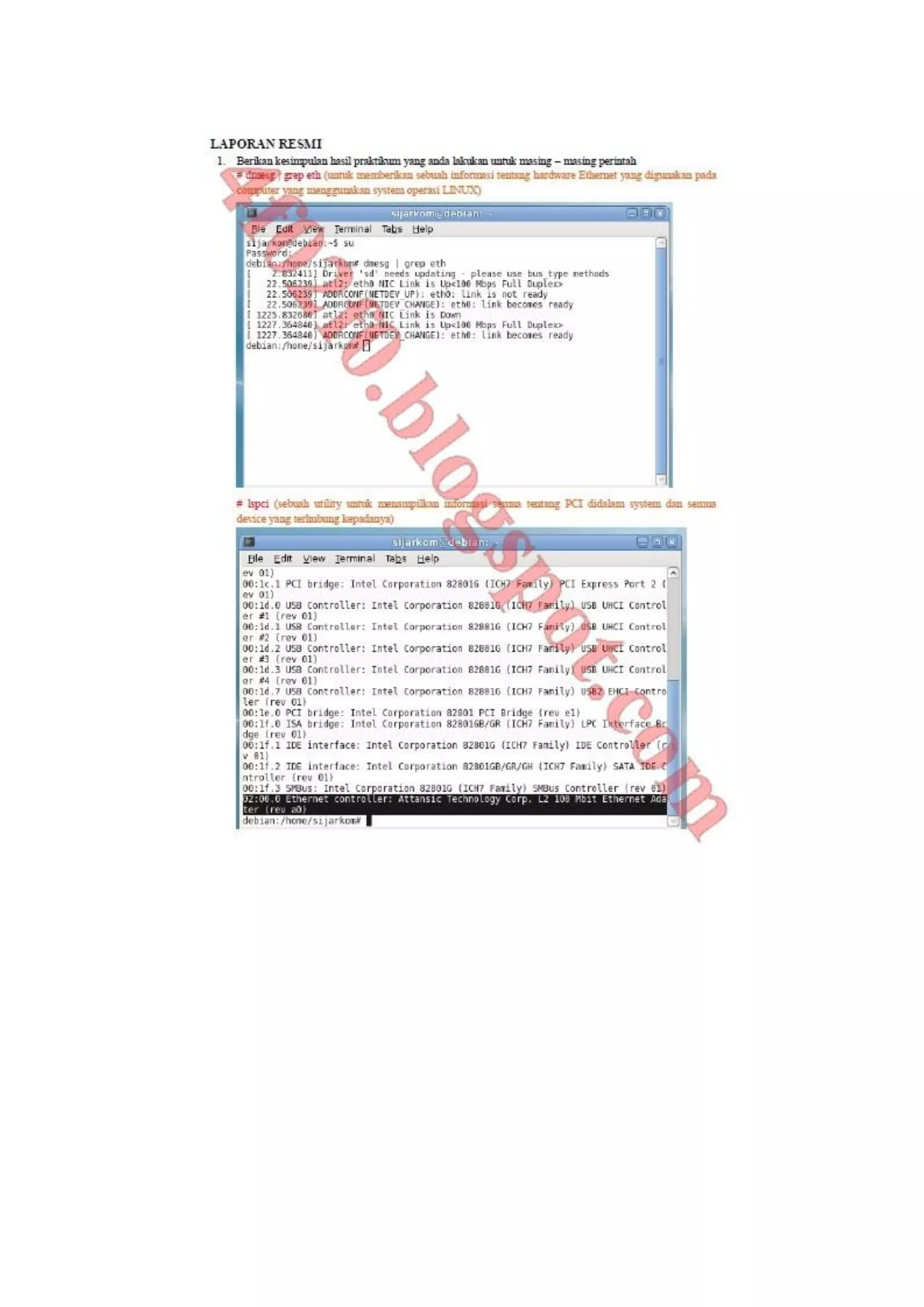 LAPORAN RESMI (LINUX NETWORKING) | PDF | Free Download