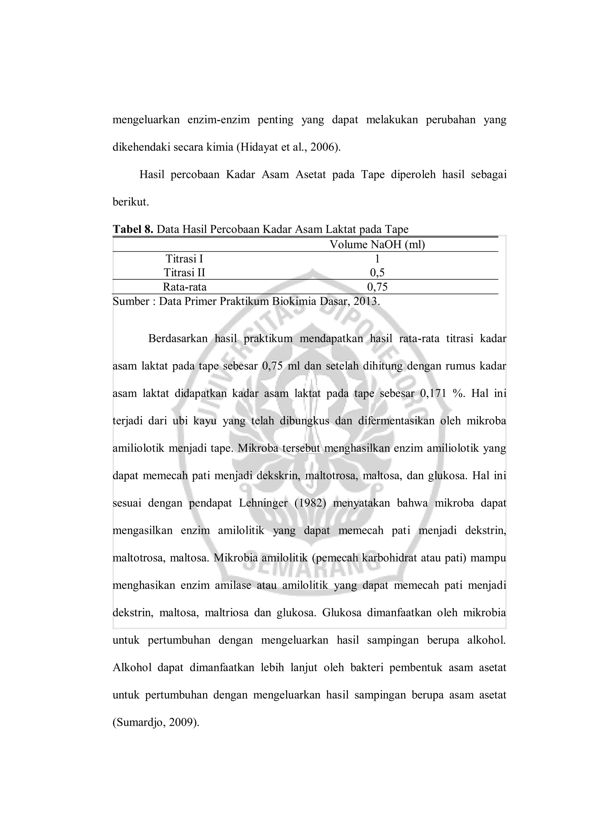 LAPORAN RESMI BIOKIMIA FAKULTAS PETERNAKAN DAN PERTANIAN 2013 | PDF