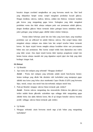 Laporan Uji Karbohidrat - Biokimia | DOCX