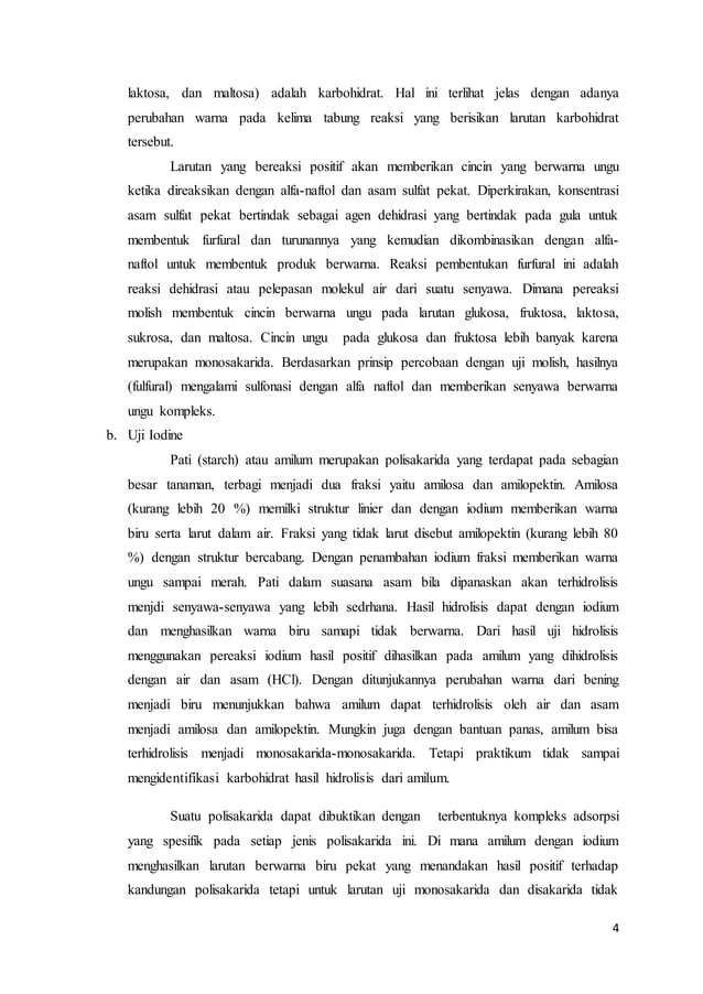 Laporan Uji Karbohidrat - Biokimia | DOCX