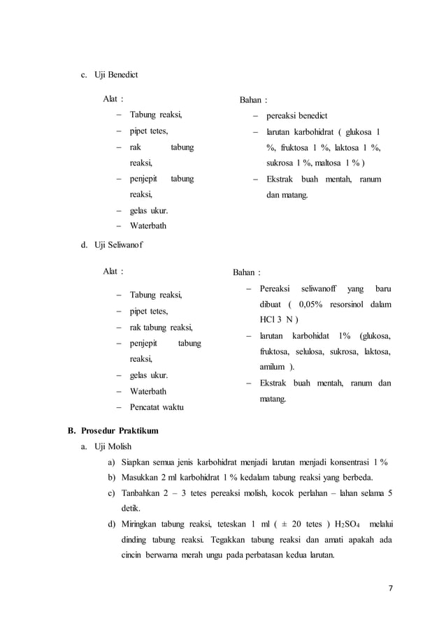 Laporan Uji Karbohidrat - Biokimia | DOCX