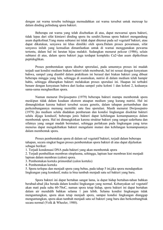 LAPORAN RESMI PRAKTIKUM MIKROBIOLOGI I PEWARNAAN SPORA DAN KAPSUL PADA ...