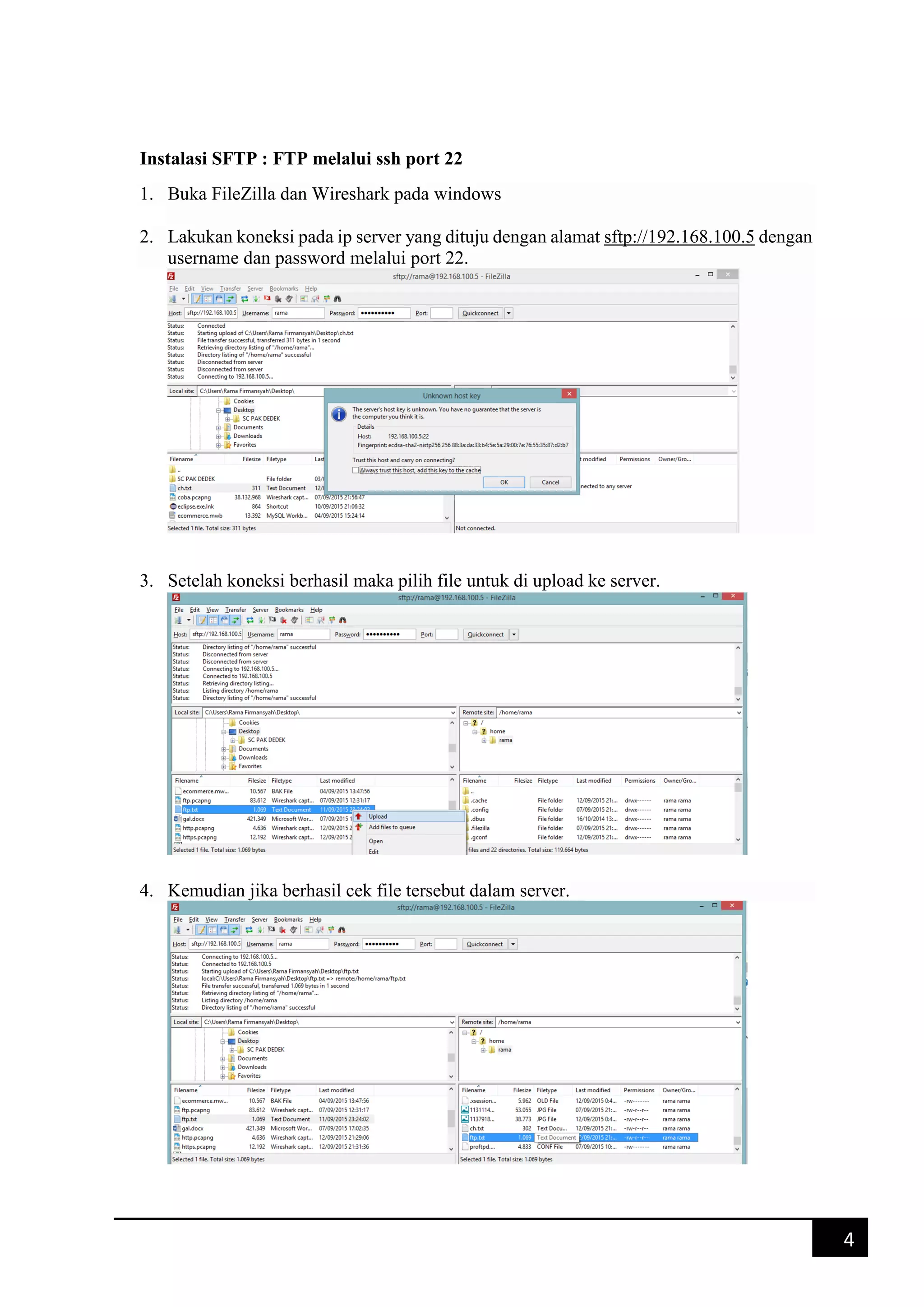 Laporan Praktikum FTP, FTPS, SFTP | PDF
