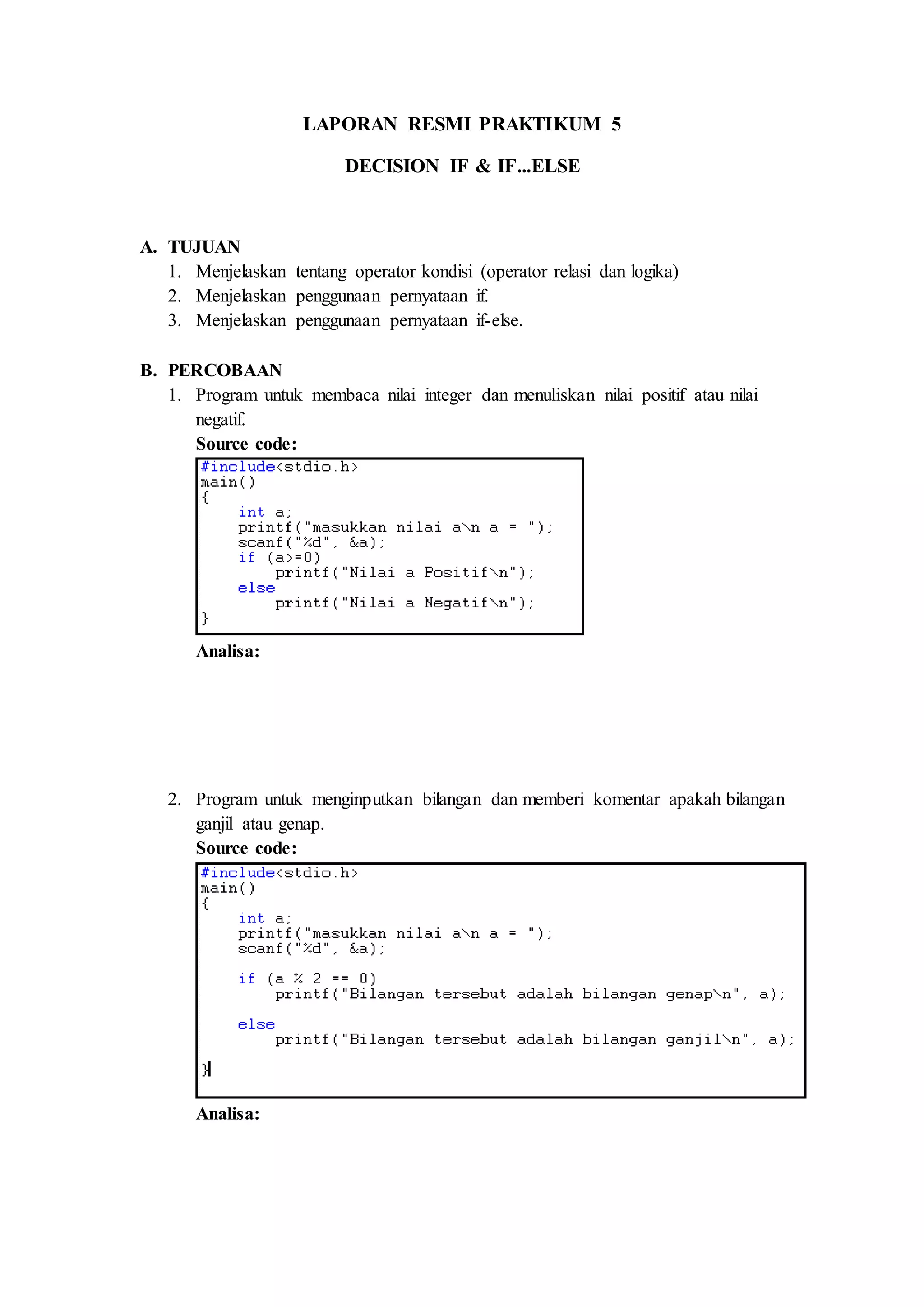 OOP - Decision: If & If..Else