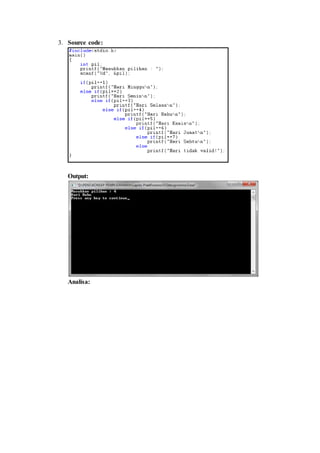 OOP - Nested If & Else If | DOCX