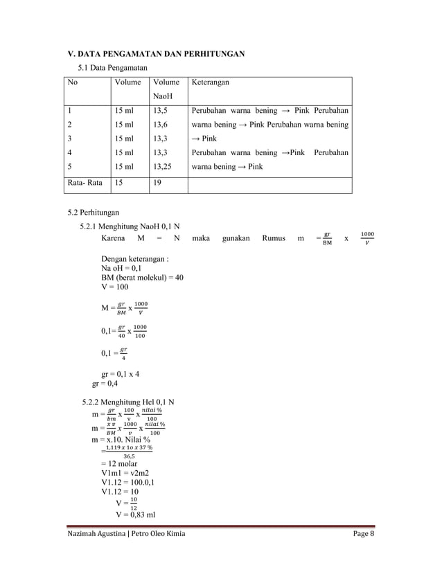 Laporan resmi proses kimia terapan titrasi asam basa atau standarisasi ...
