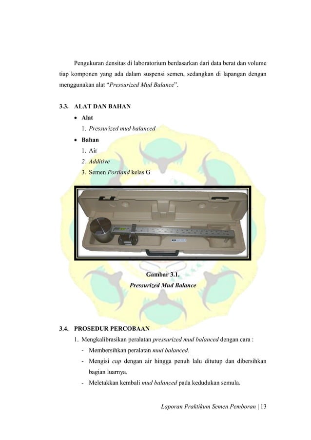 Laporan resmi semen pemboran | PDF