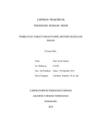 Laporan resmi tablet pct granulasi basah | DOCX