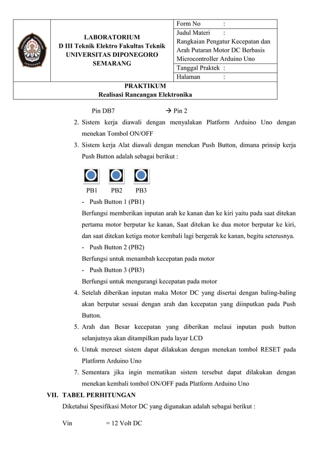 Rangkaian Pengatur Kecepatan dan Arah Putaran Motor DC Berbasis Adruino ...