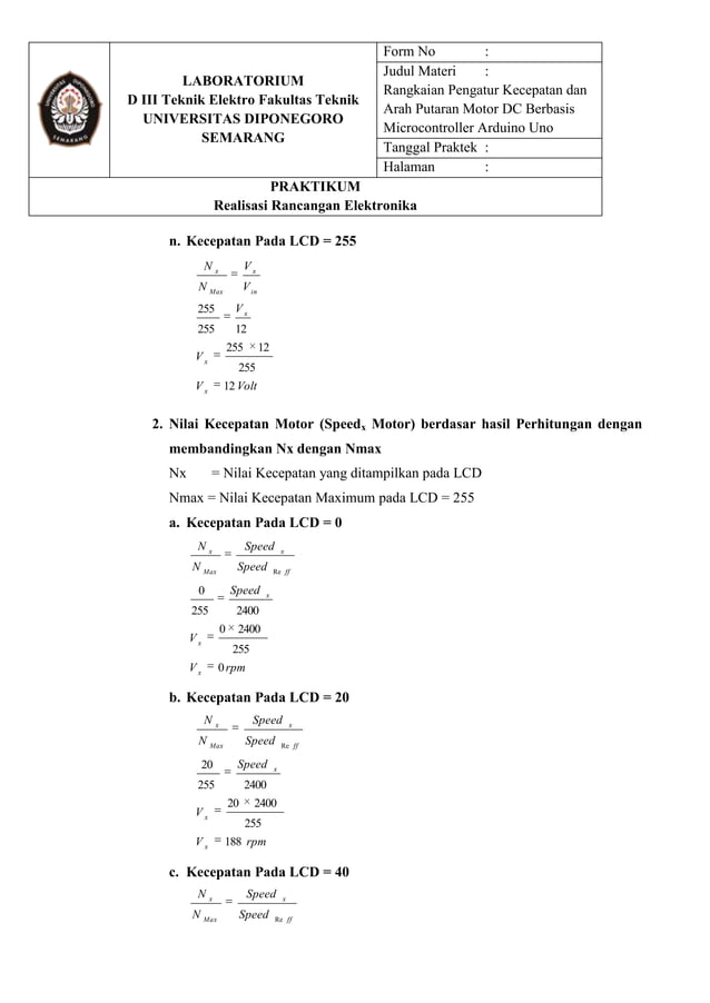 Rangkaian Pengatur Kecepatan dan Arah Putaran Motor DC Berbasis Adruino ...