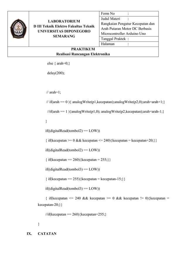 Rangkaian Pengatur Kecepatan dan Arah Putaran Motor DC Berbasis Adruino ...