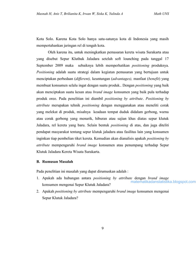 Laporan riset pemasaran | PDF