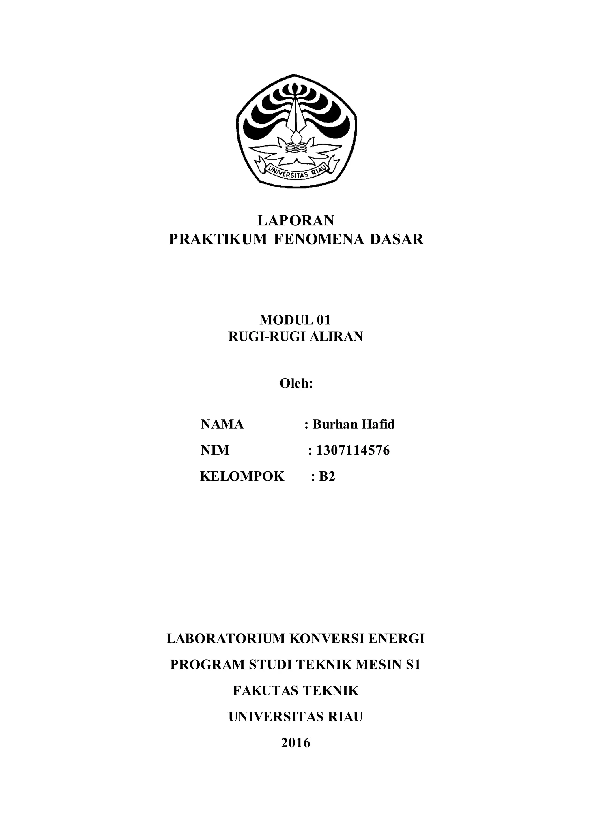 Laporan praktikum rugi rugi aliran | DOCX