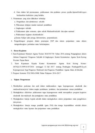 Laporan semester kerja pengawas mul 2016 ok | PDF