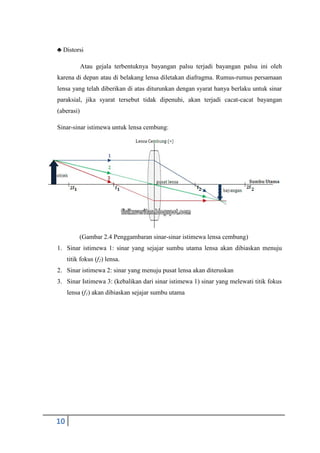 Laporan sifat lensa dan cacat bayangan | PDF