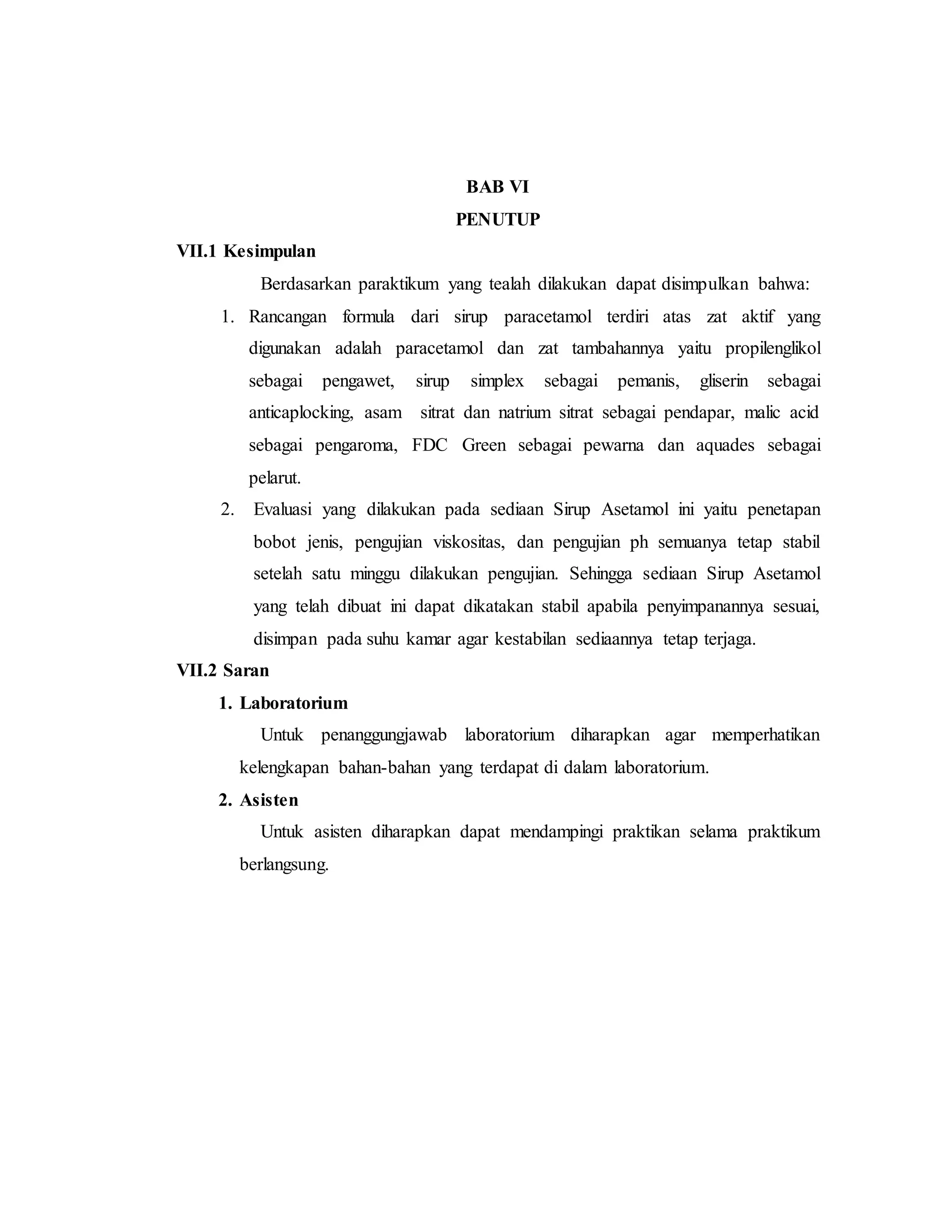 Laporan sirup | DOCX