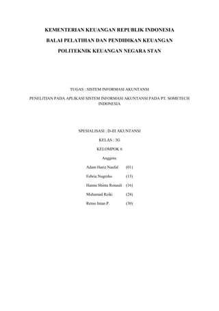 Laporan sistem informasi akuntansi pada sometech | PDF