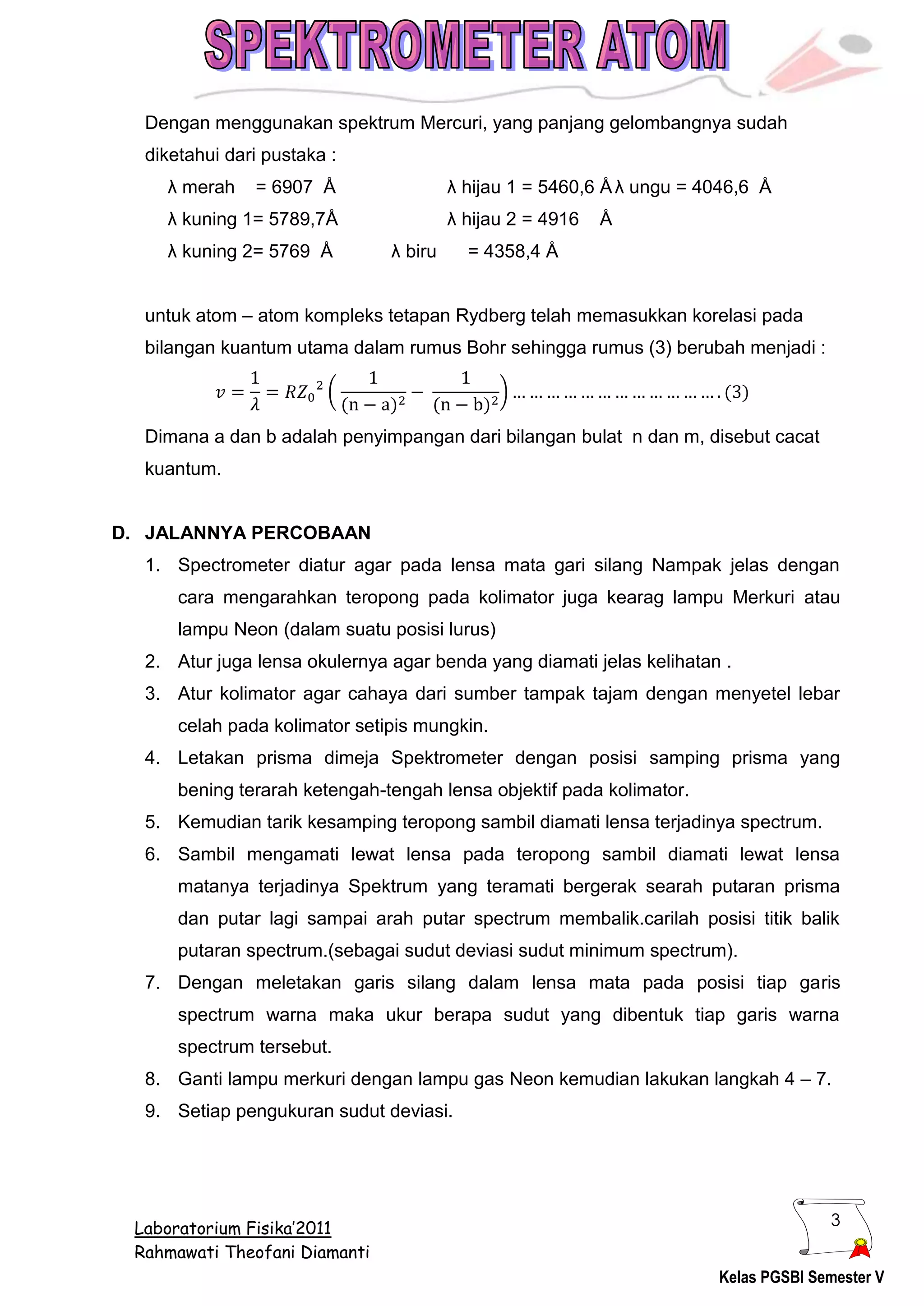 Laporan spektrometer atom | DOCX