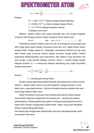Laporan spektrometer atom | PDF