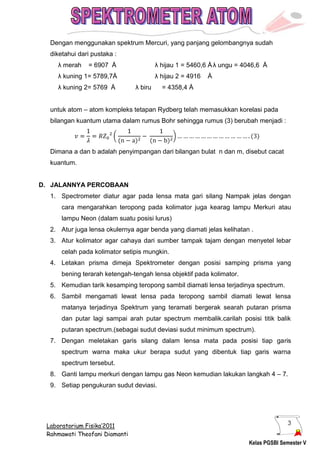 Laporan spektrometer atom | PDF