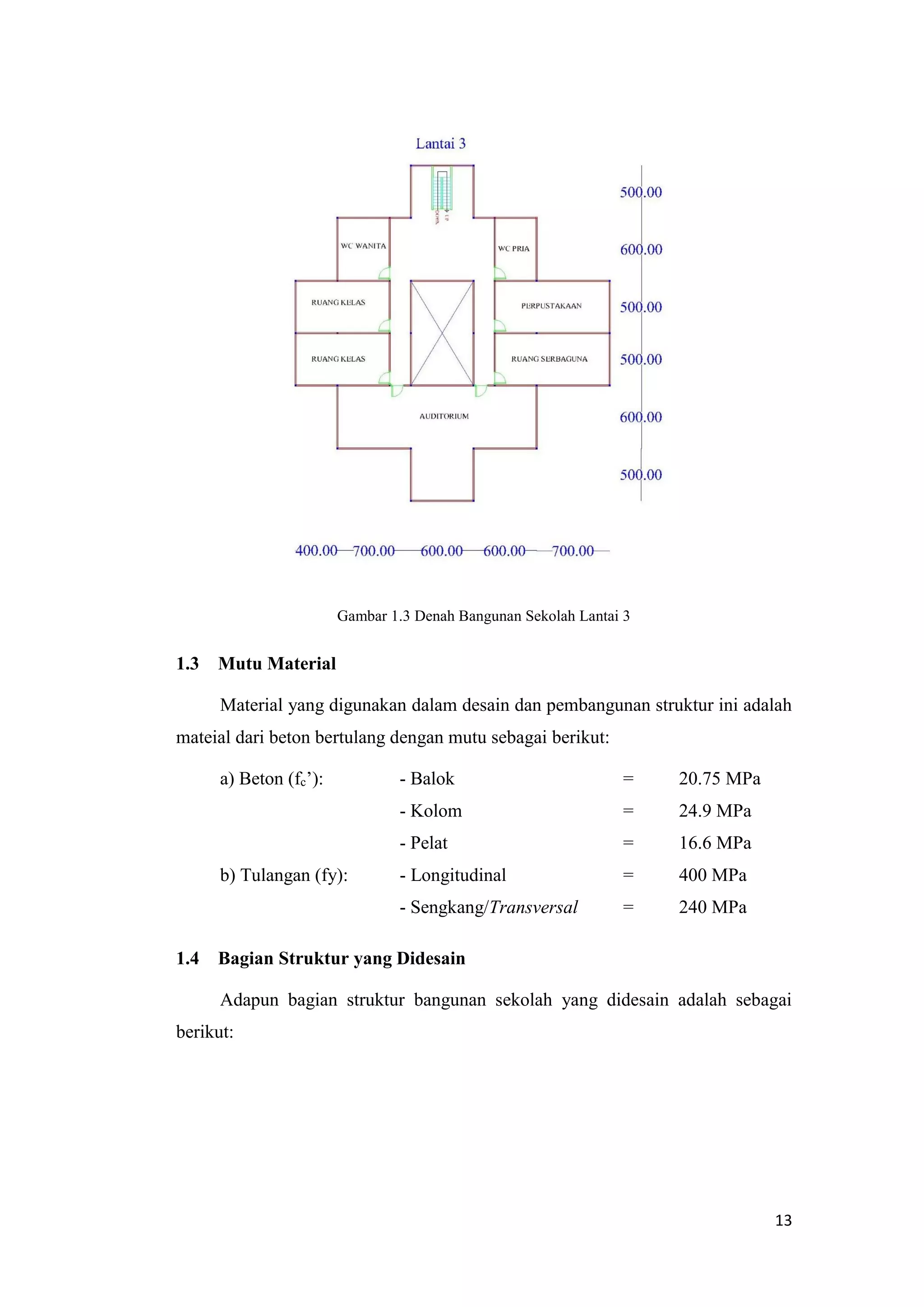 Laporan struktur bangunan beton | PDF