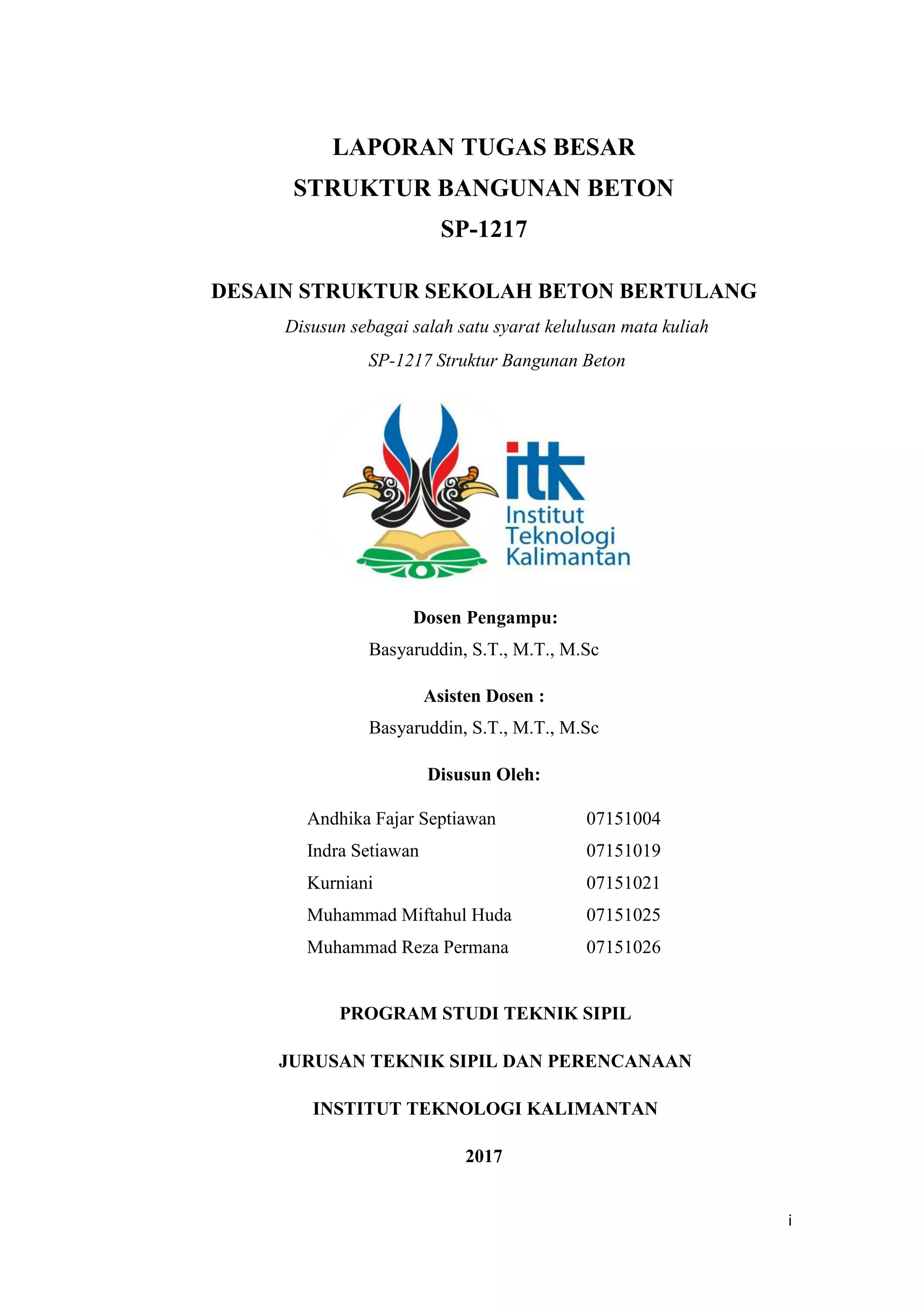 Laporan struktur bangunan beton | PDF