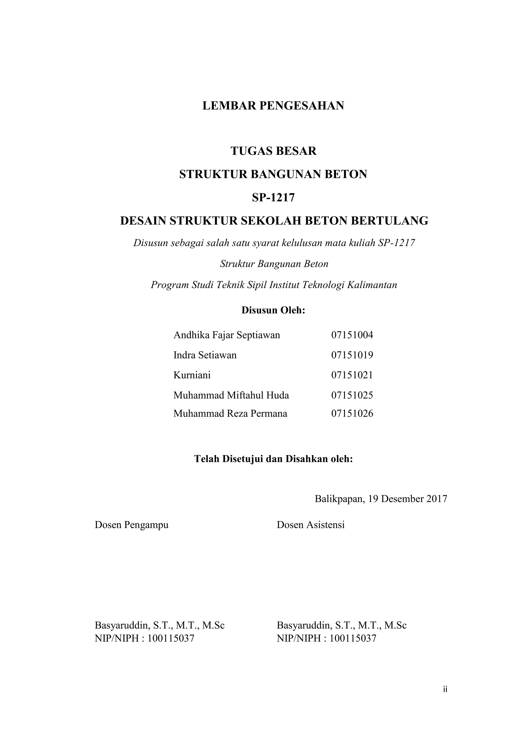 Laporan struktur bangunan beton | PDF