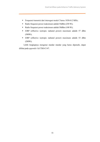 Studi sertifikasi Traffic Advisory System | PDF