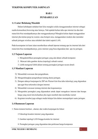 Laporan survey warnet | DOCX