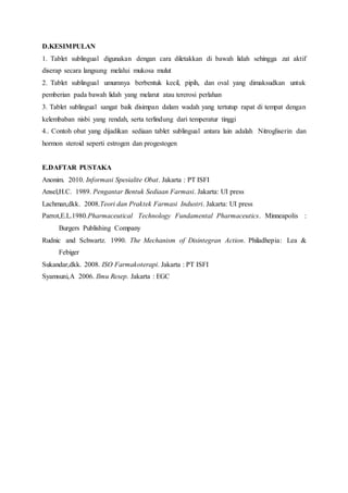 Laporan tablet sublingual | DOCX