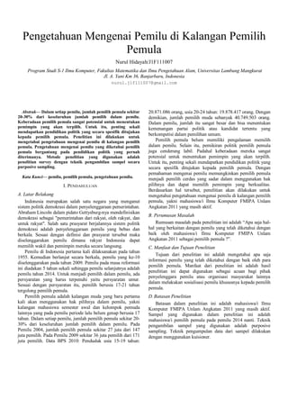 Laporan tahap 1 pengetahuan mengenai pemilu di kalangan pemilih pemula | PDF