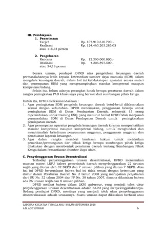 Laporan ta september | PDF