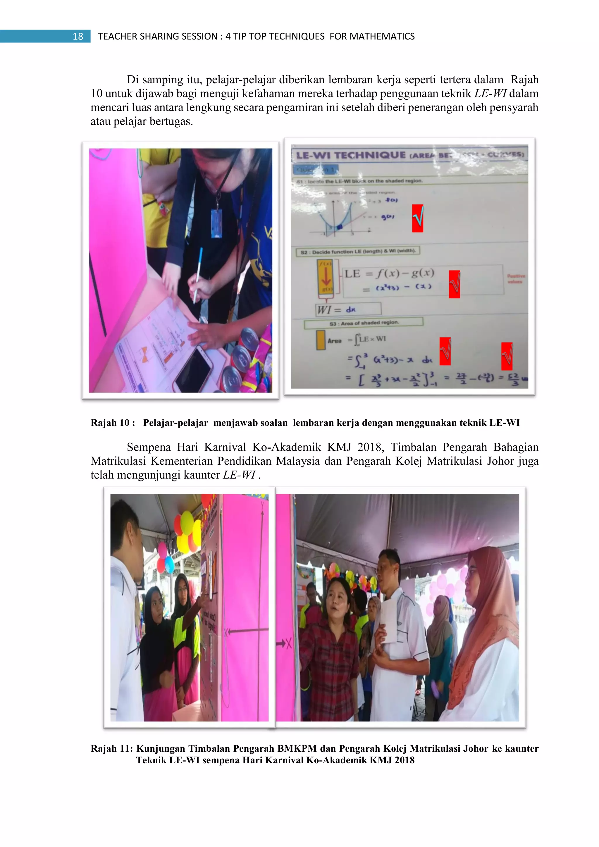 Laporan teacher sharing 4 tip top techniques for mathematics | PDF