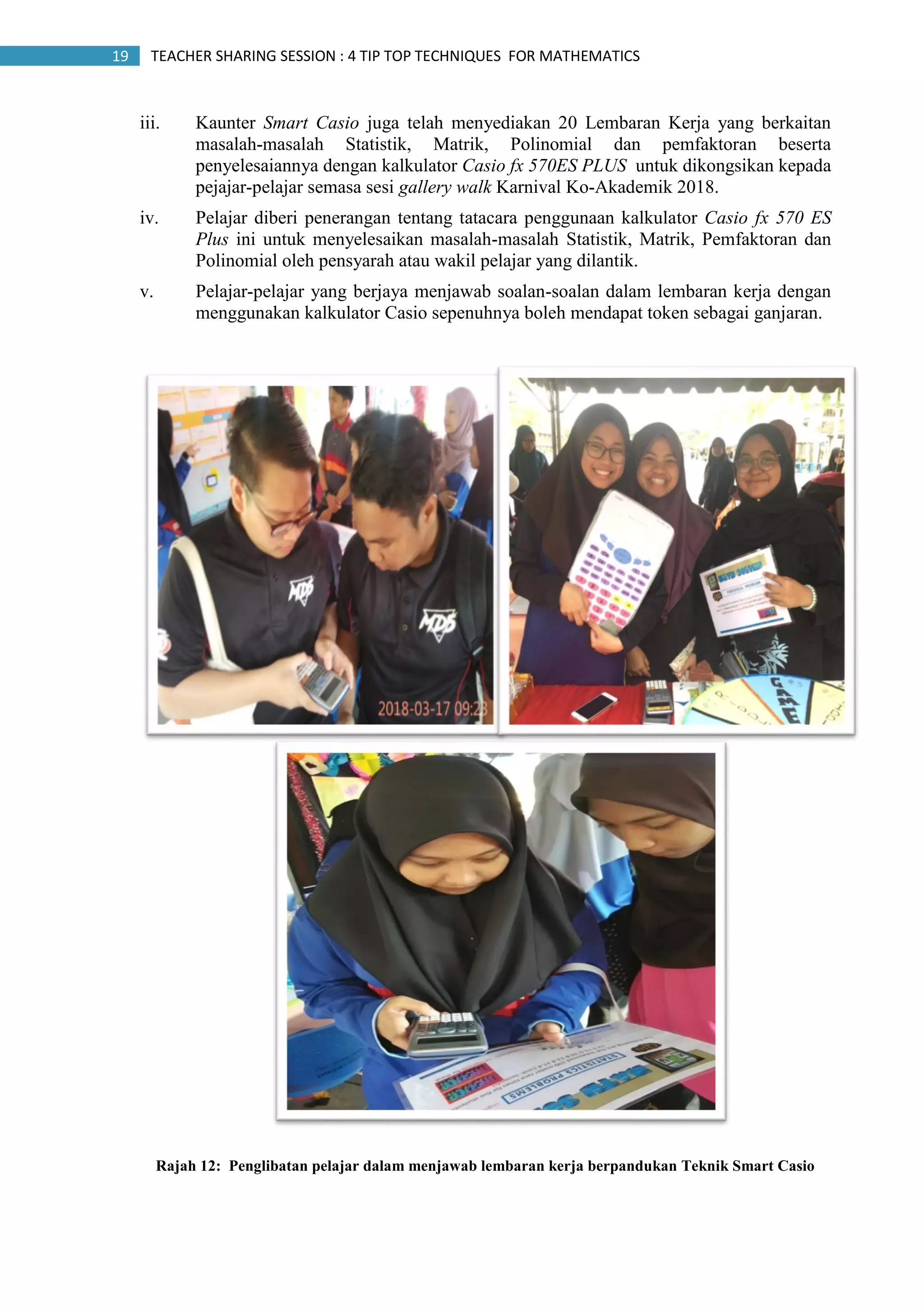 Laporan teacher sharing 4 tip top techniques for mathematics | PDF