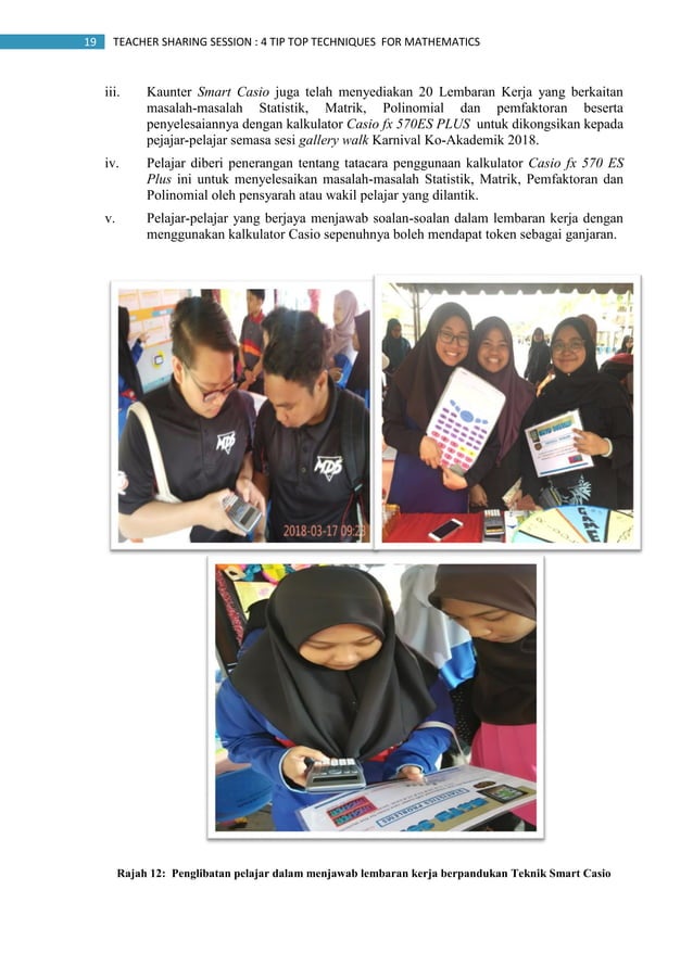 Laporan teacher sharing 4 tip top techniques for mathematics | PDF