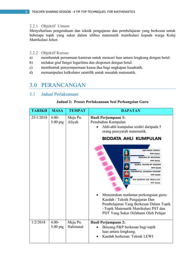 Laporan teacher sharing 4 tip top techniques for mathematics | PDF
