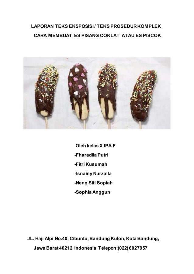 Laporan membuat es pisang | PDF