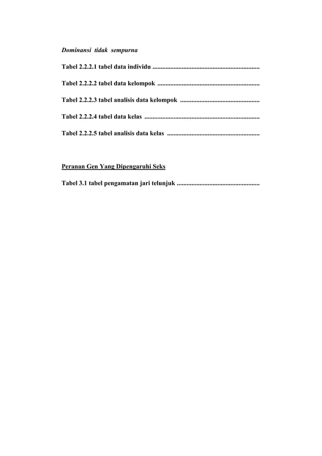 Laporan tetap genetika tentang monohibrid, dihibrid, gen yang dipengaruhi oleh seks, sesrta ...