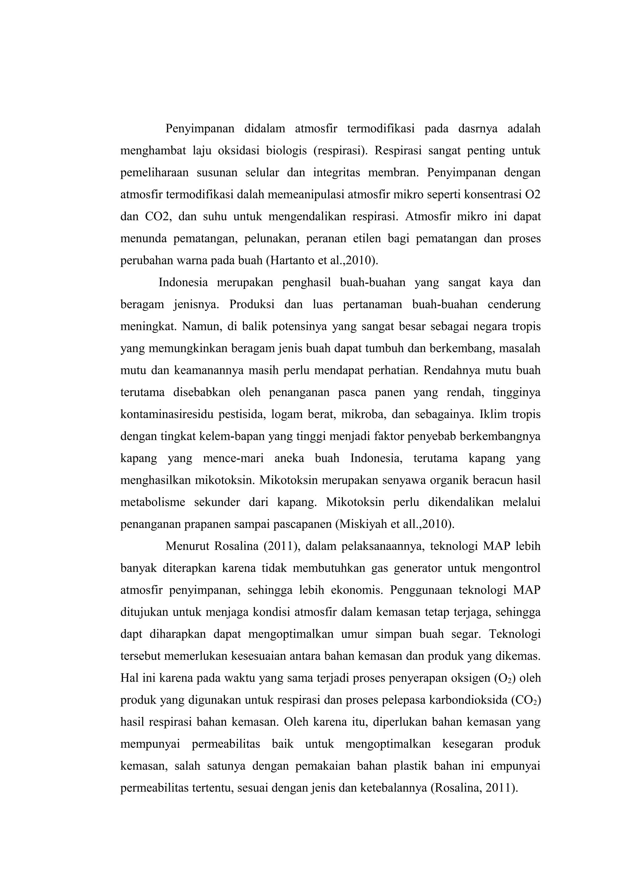 MODIFIKASI ATMOSFER DENGAN PENGEMASAN UNTUK PRODUK HORTIKULTURA | DOC