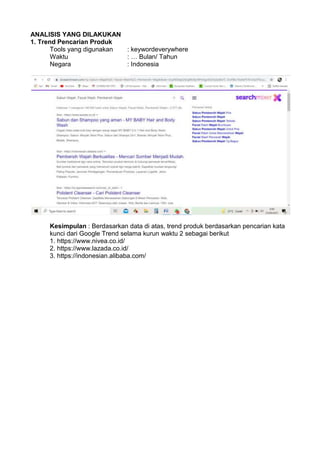 Laporan trend produk anik indrawati | PDF