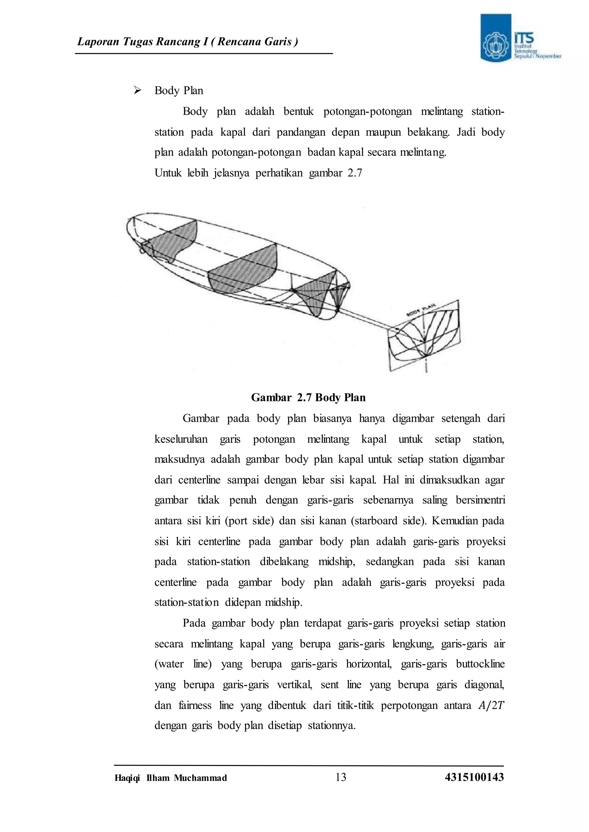 Rencana Garis (Lines Plan) - Cara Membuat Kapal Tanker | DOCX