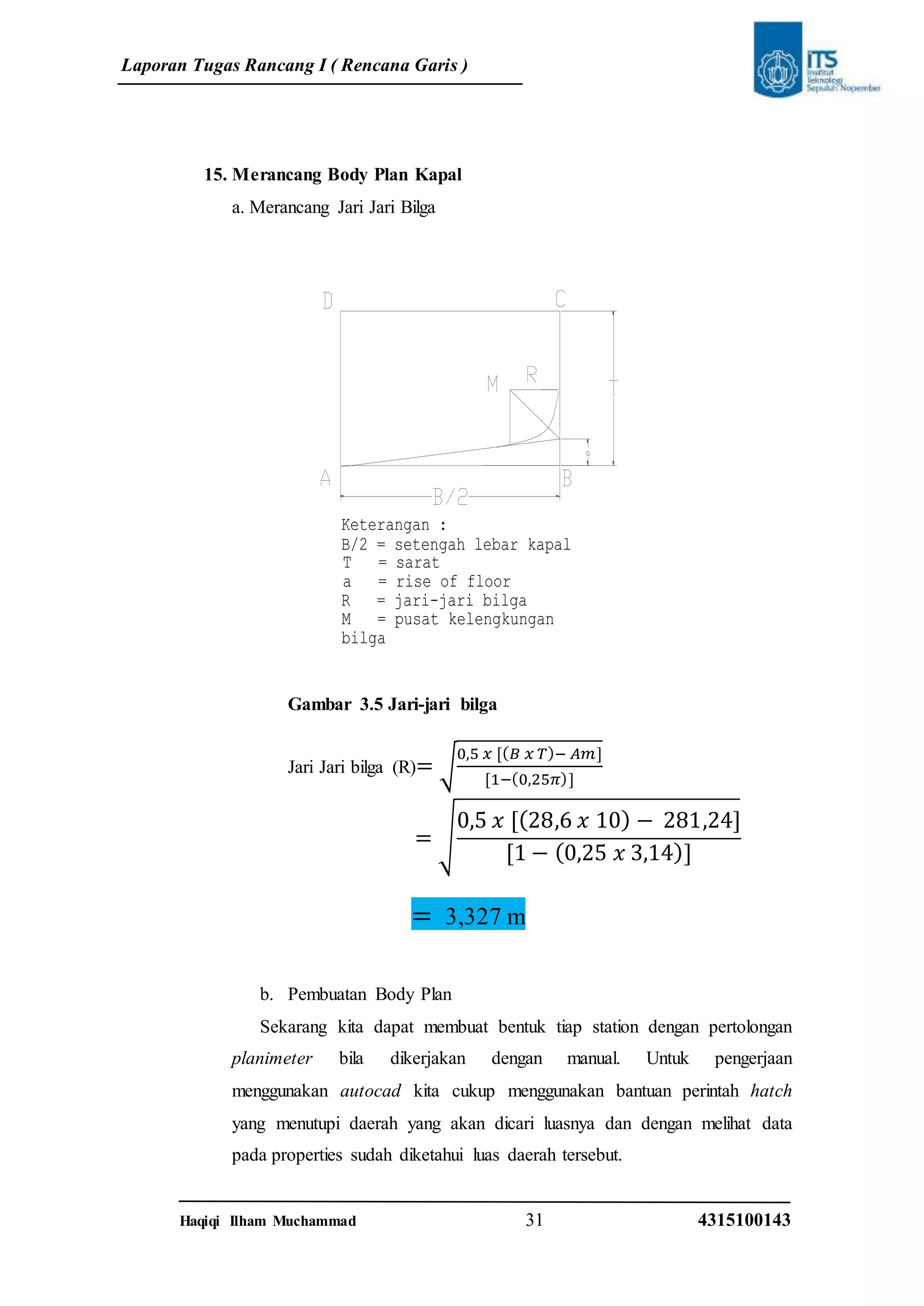 Rencana Garis (Lines Plan) - Cara Membuat Kapal Tanker | DOCX