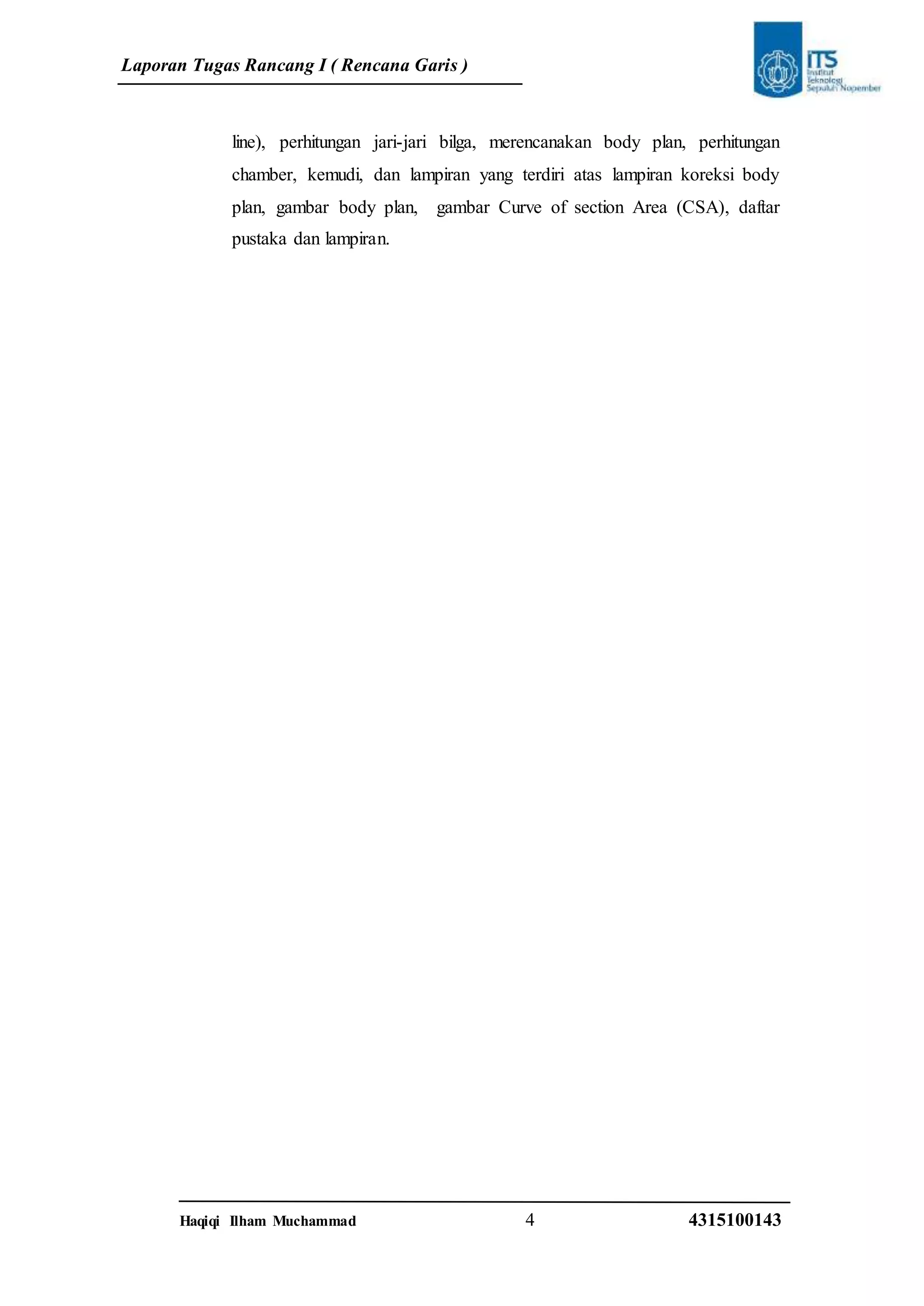 Rencana Garis (Lines Plan) - Cara Membuat Kapal Tanker | DOCX