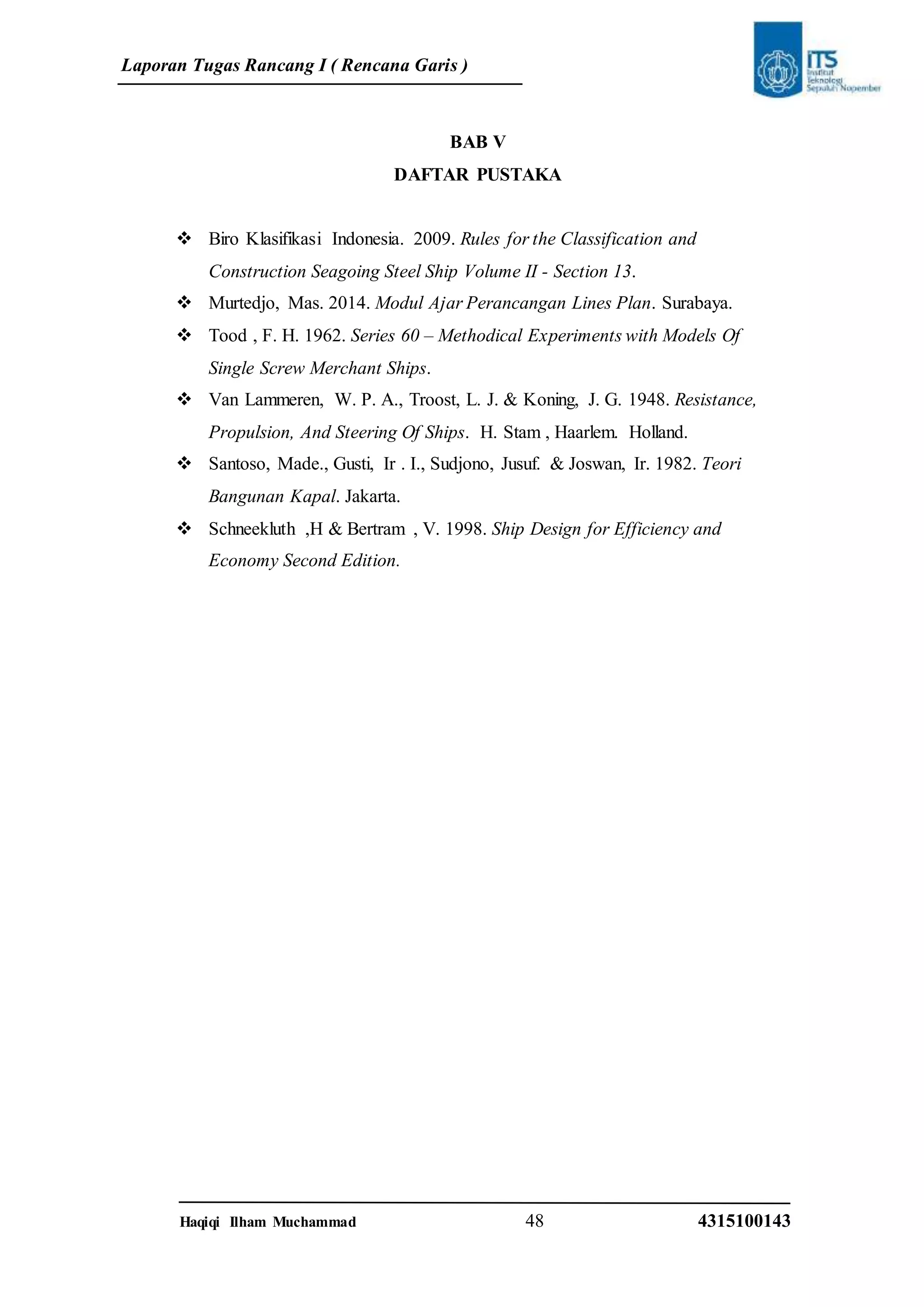 Rencana Garis (Lines Plan) - Cara Membuat Kapal Tanker | DOCX