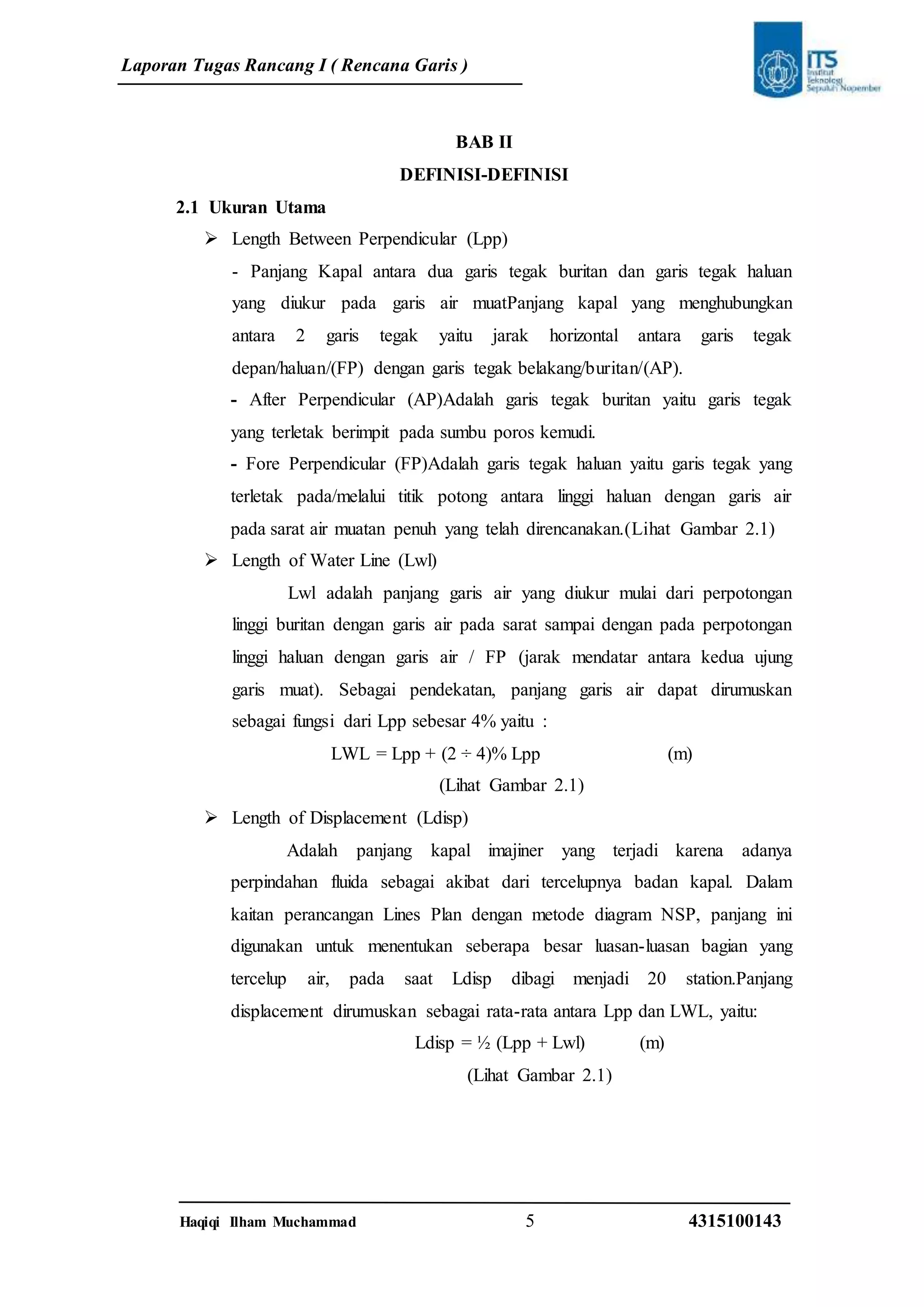 Rencana Garis (Lines Plan) - Cara Membuat Kapal Tanker | DOCX