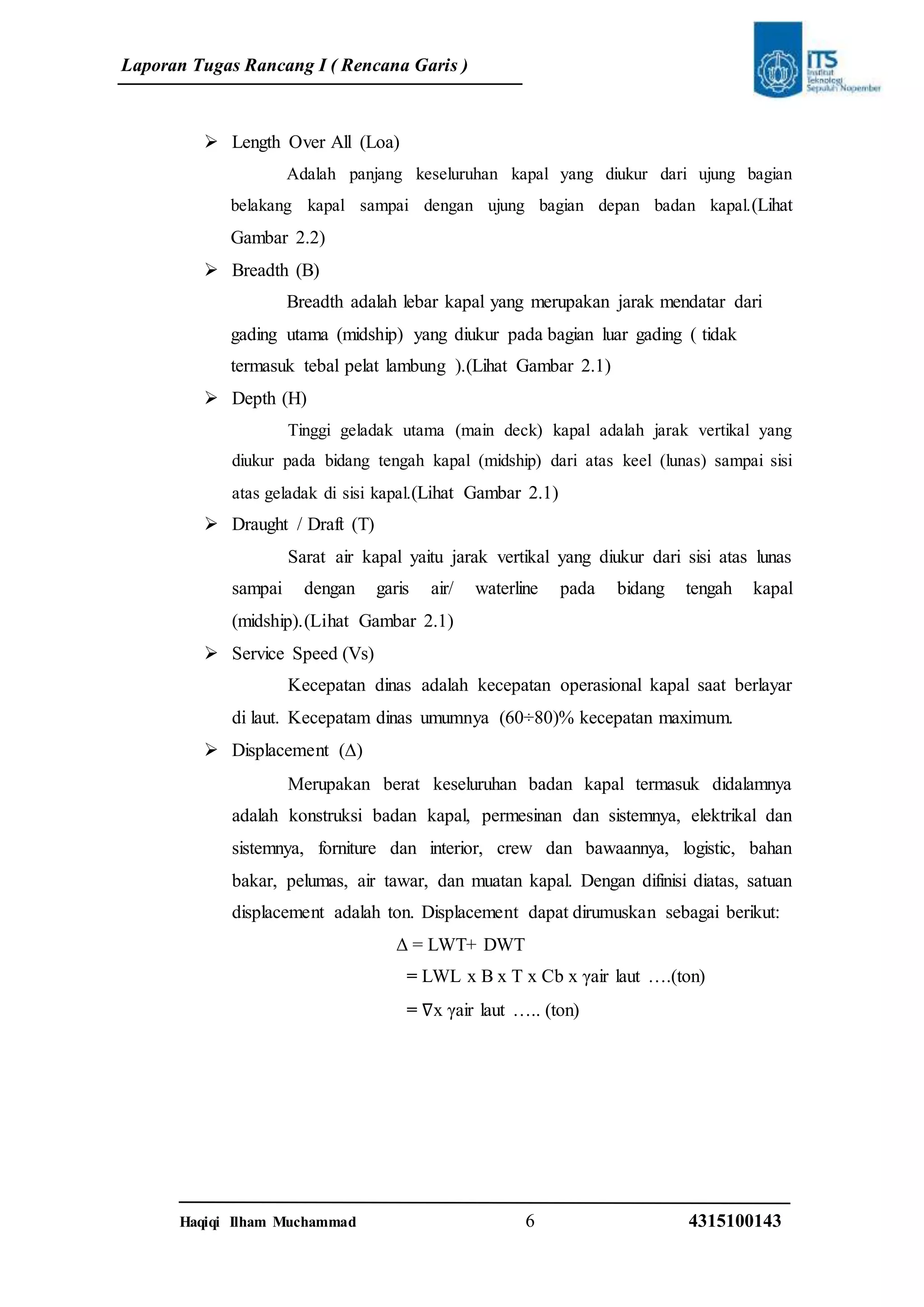 Rencana Garis (Lines Plan) - Cara Membuat Kapal Tanker | DOCX