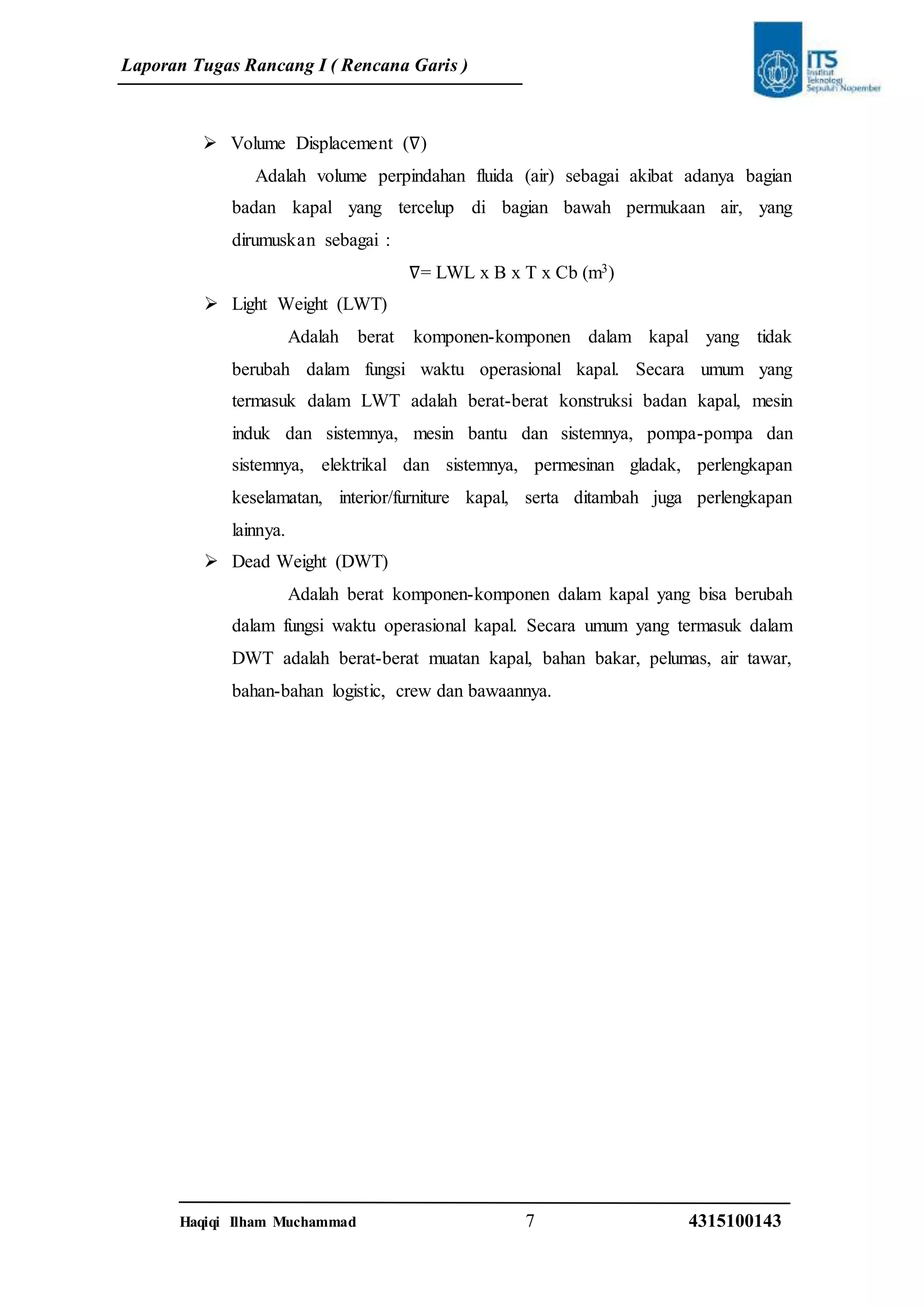 Rencana Garis (Lines Plan) - Cara Membuat Kapal Tanker | DOCX